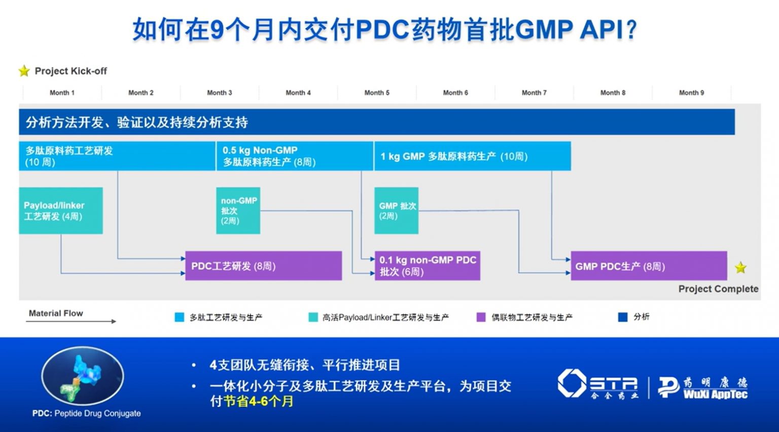 如何在 9 个月内交付 PDC 药物首批 GMP API - WuXi TIDES